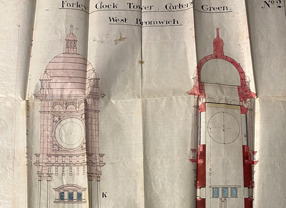 Farley Clock Tower- drawn plan (detail) by Edward Pincher, West ...