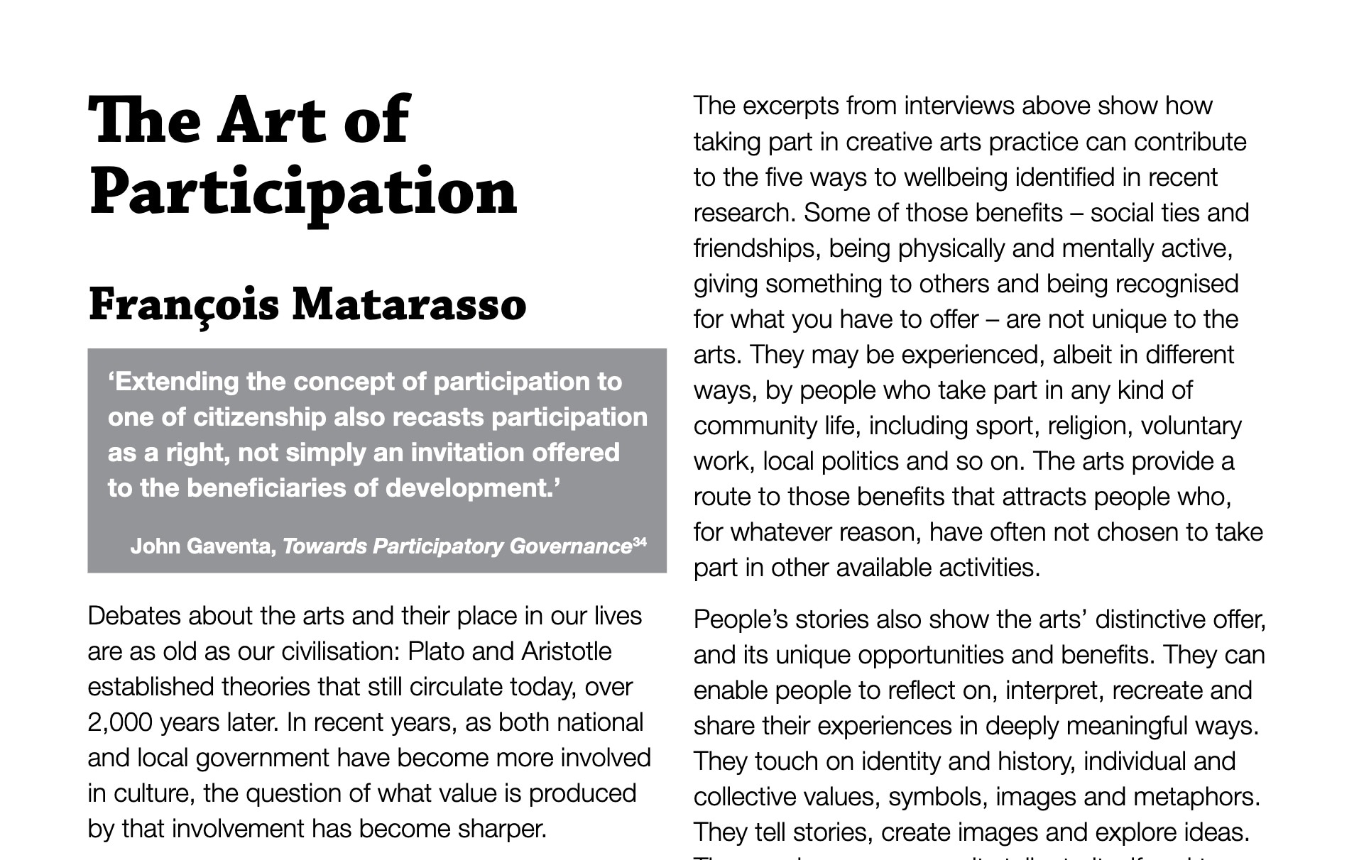 The Art of Participation, by François Matarasso, 2010 – The Jubilee ...
